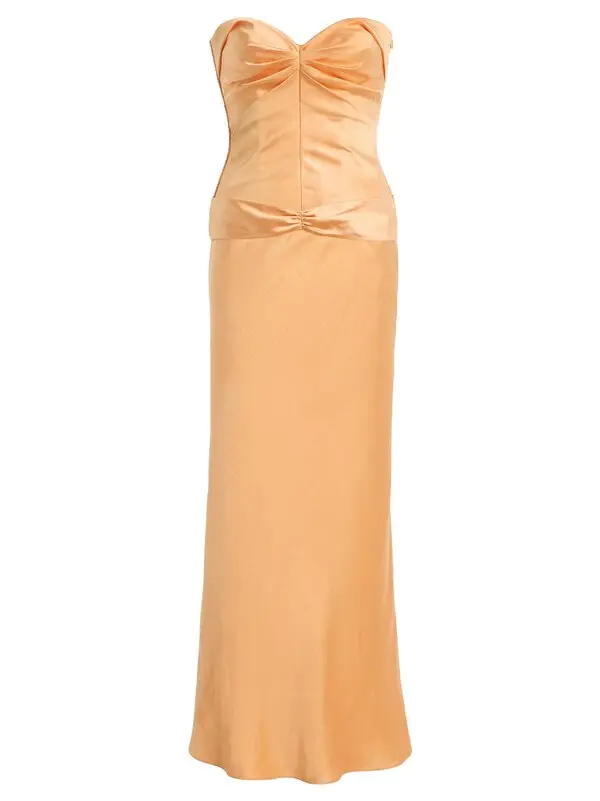 Anna October Diana Satin Midi Dress - Orange