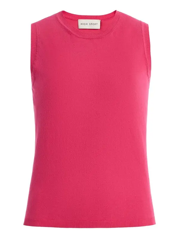 HIGH SPORT Sleeveless Ribbed Tank - Pink