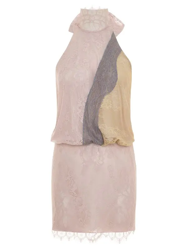 MAISON SEL Halter Neck Mini Dress - Pink