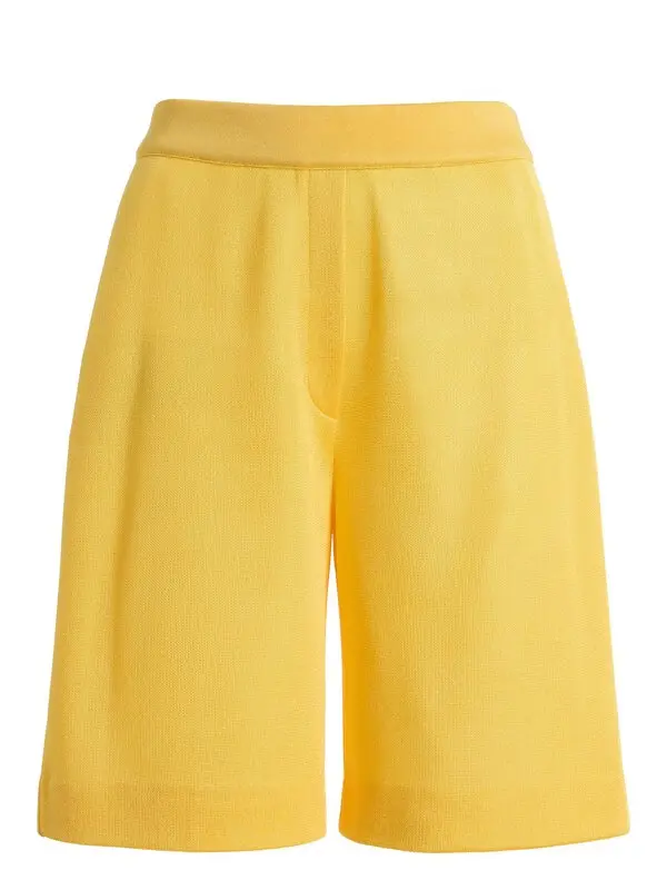 HIGH SPORT Joy" Slinky Knit Knee-length Shorts - Yellow