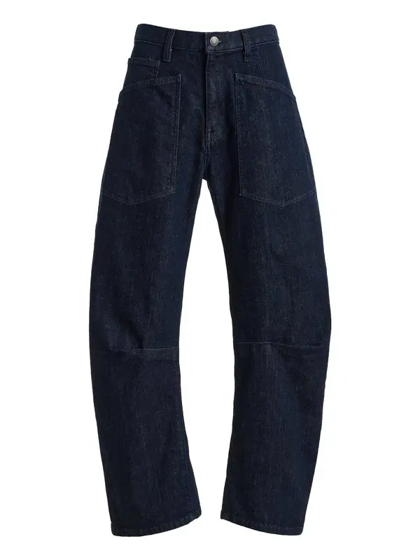 NILI LOTAN Shon Rigid Mid-rise Wide-leg Jeans - Blue