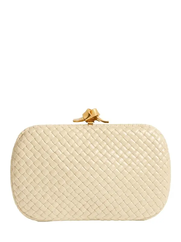 Bottega Veneta Soft Knot Intrecciato Leather Clutch - Yellow