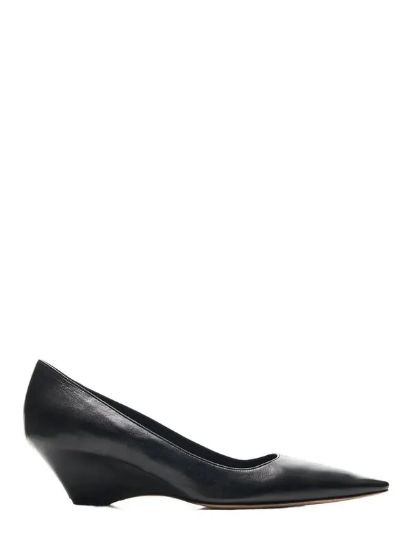 THE ROW Liisa Leather Wedge Pumps - Black