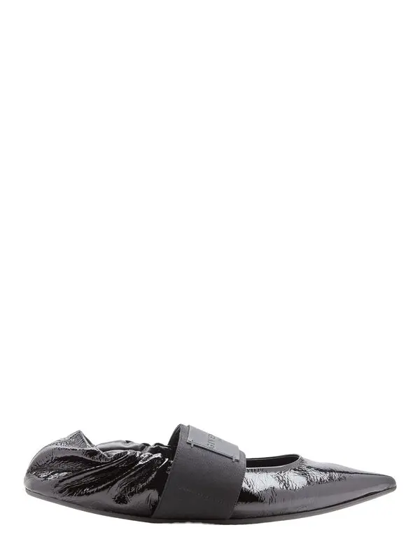 Givenchy Patent Leather Ballet Flats With Strap - Black