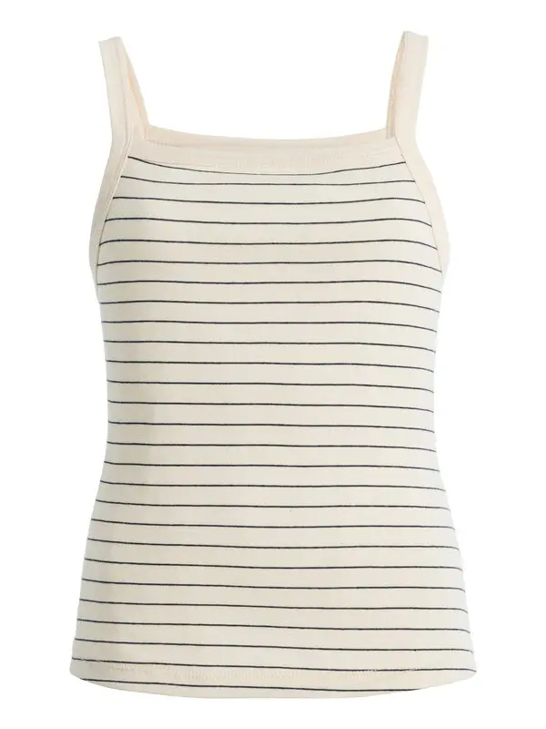 LESET Nando Square-neck Striped Cotton Tank Top - Multi