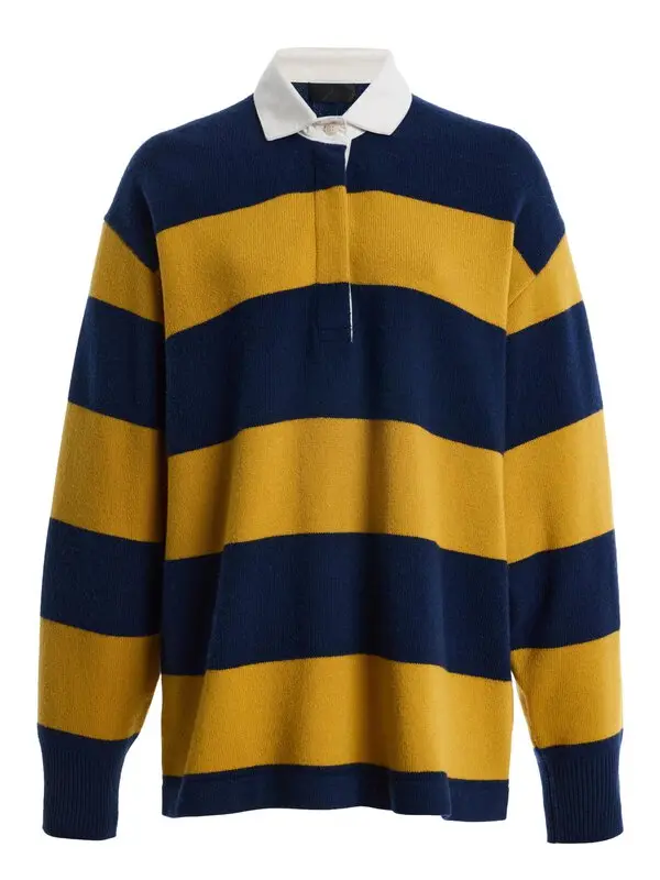 NILI LOTAN Rashida Wool-cashmere Rugby Sweater - Stripe