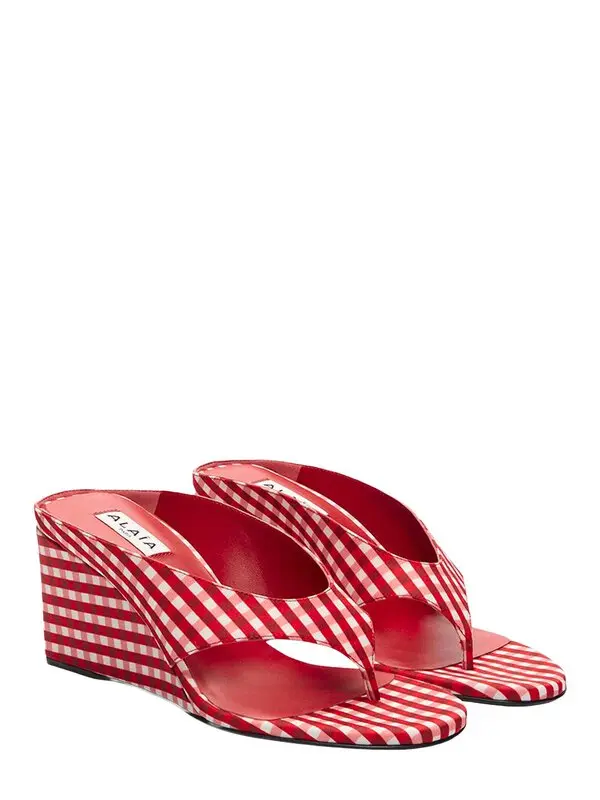 Alaïa Wedge Thong Sandals - Red
