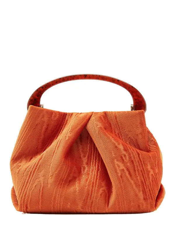 Dries Van Noten Moiré Clutch With Resin Handle - Orange