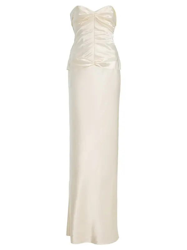 Anna October Clementine Satin Maxi Dress - Ivory