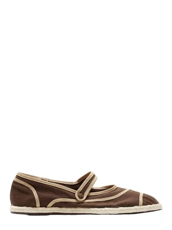 Staud Nora Canvas Espadrille Flats - Brown