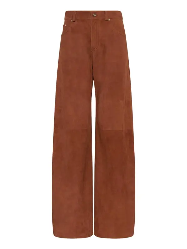 Gabriela Hearst Amoret Suede Straight-leg Jeans - Brown