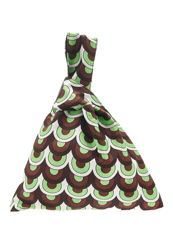 MÉLISSE The Mosaic Silk Knot Bag - Green