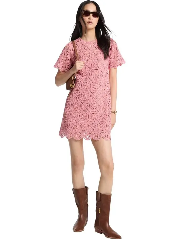 Michael Kors Crochet Cotton Mini Dress - Pink