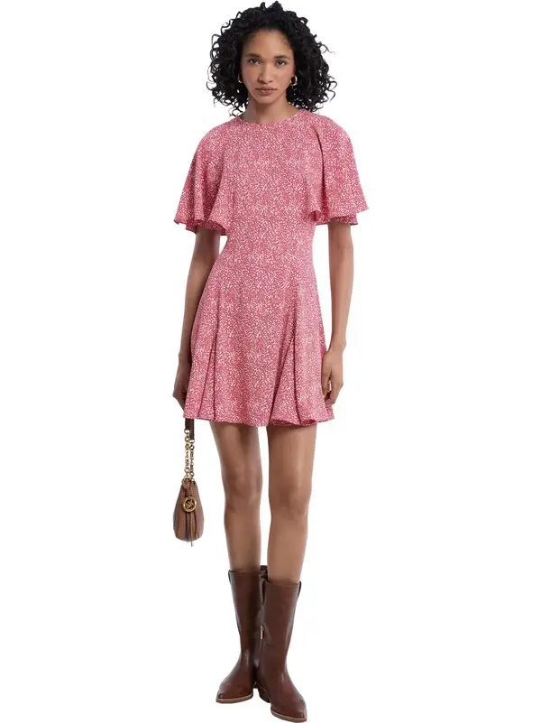 Michael Kors Printed Satin Crepe Mini Dress - Pink