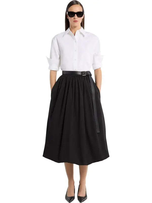 Michael Kors Cotton Poplin Bubble Skirt - Black