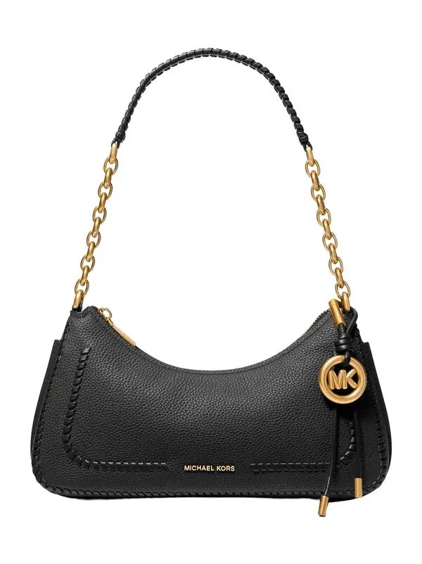Michael Kors Nolita Medium Whipstitched Pebbled Leather Pochette - Black