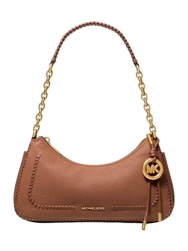 Michael Kors Nolita Medium Whipstitched Pebbled Leather Pochette - Brown