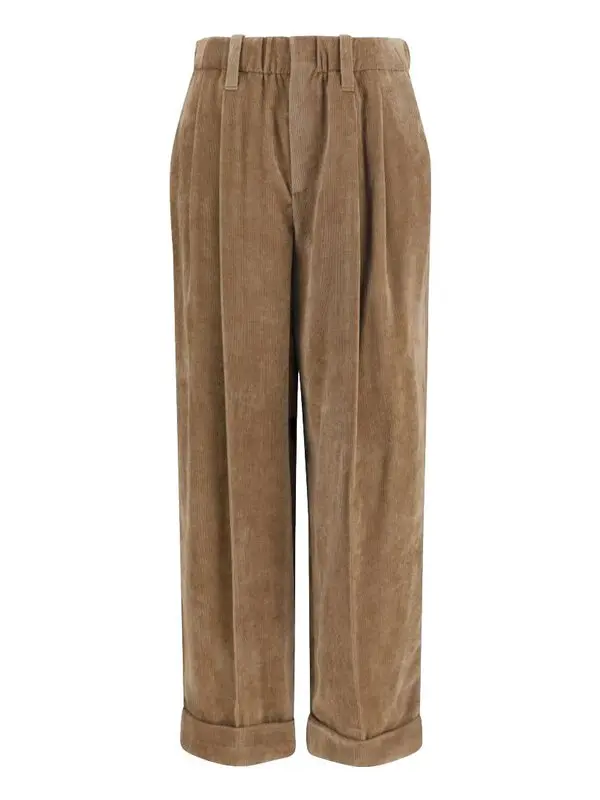 Brunello Cucinelli Pleated Corduroy Trousers - Multicolor
