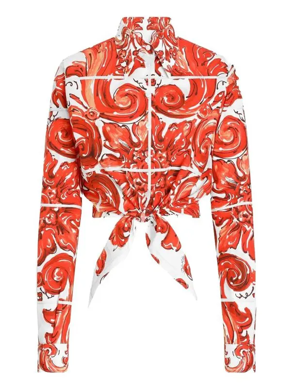Dolce & Gabbana Maiolica Print Cotton Shirt - Multicolor
