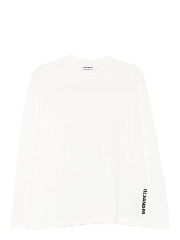 JIL SANDER Logo Print Long Sleeve Cotton T-shirt - Multicolor