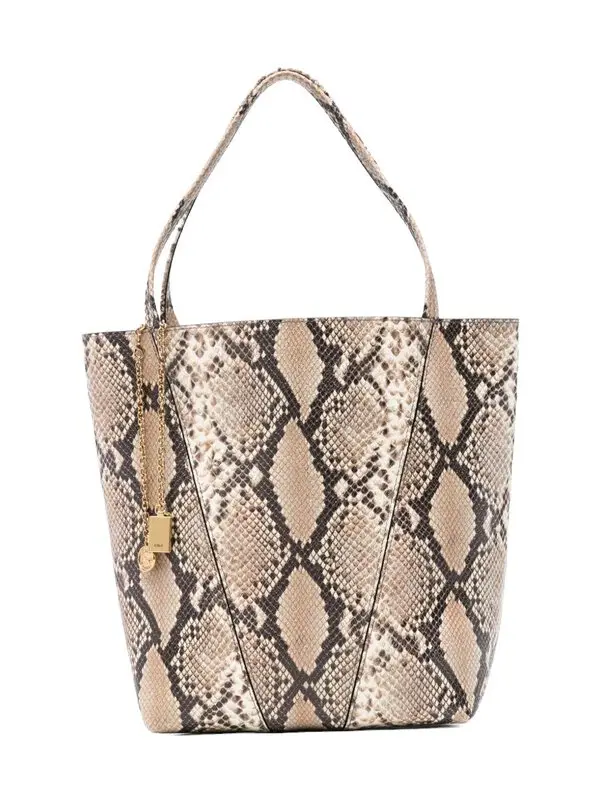 Chloé Snakeskin Effect Leather Tote Bag - Multicolor