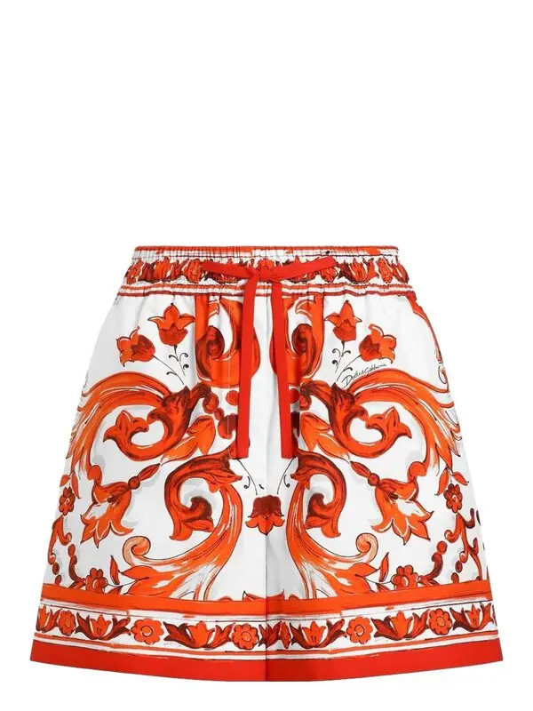 Dolce & Gabbana Maiolica Print Cotton Shorts - Multicolor