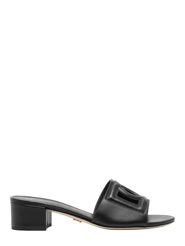 Dolce & Gabbana Dg Logo Leather Mules - Multicolor