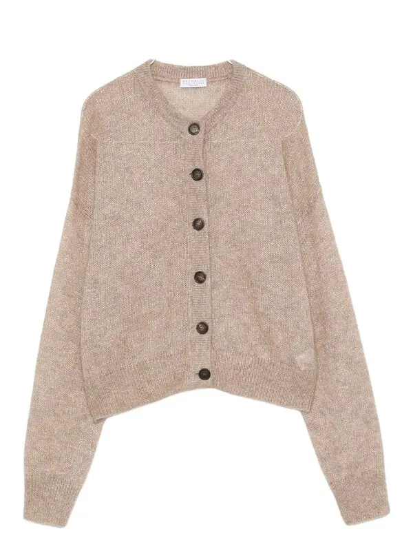 Brunello Cucinelli Sheer Knit Button Cardigan - Multicolor