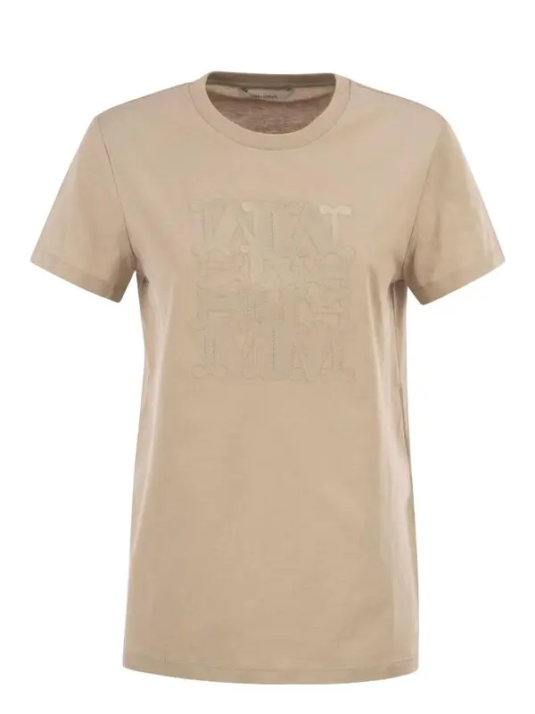 Max Mara Embroidered Logo Cotton T-shirt - Multicolor