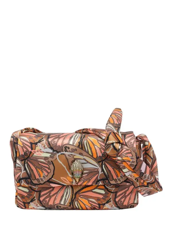 Kurt Geiger Satin Butterfly Print Small Shoulder Bag - Brown