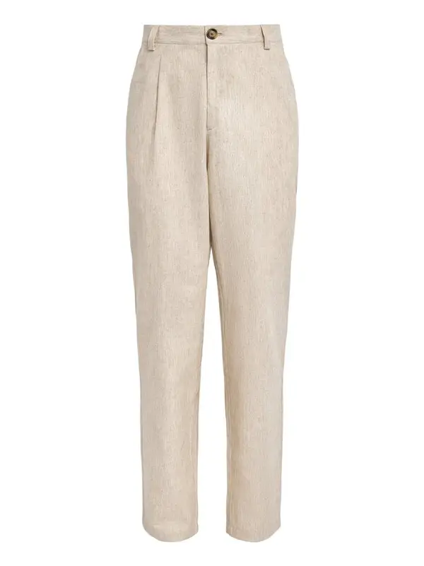 Oliver Peoples Morton Pleated Trousers - Beige