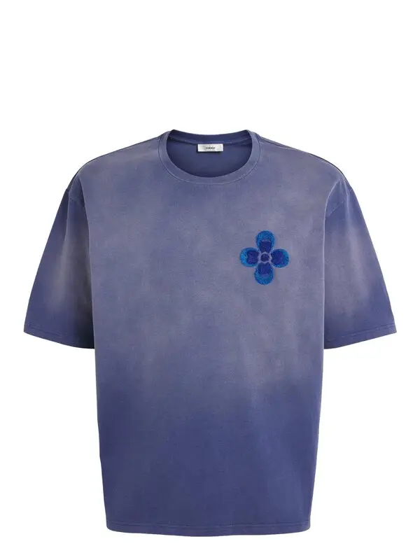 Commas Dégradé Embroidered T-shirt - Blue