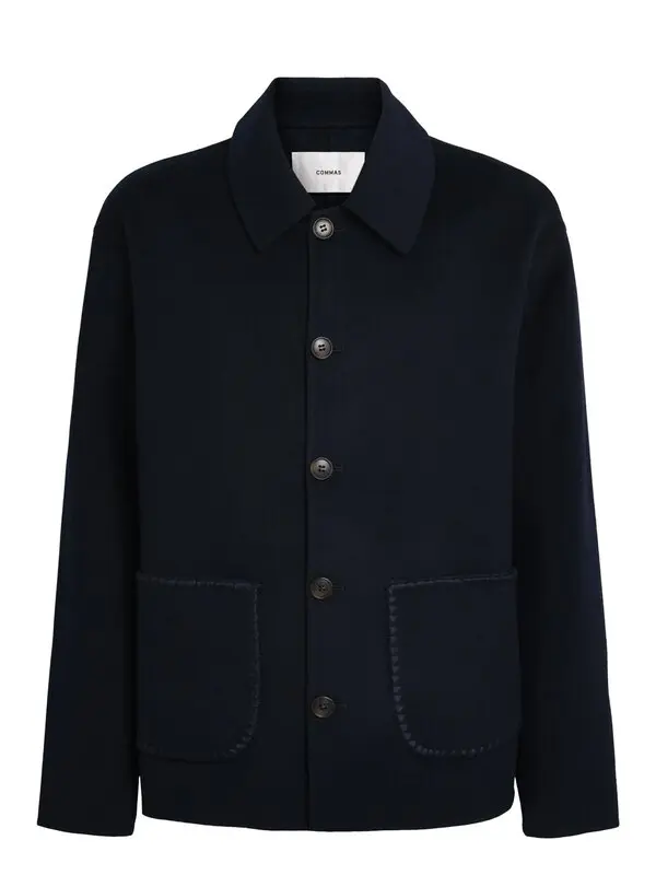 Commas Wool-cashmere Embroidered Jacket - Navy