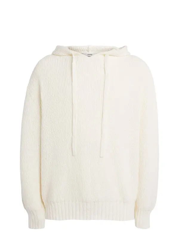 Commas Cotton Knit Hoodie - White