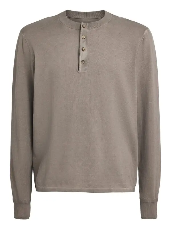 Rag & Bone Supima Cotton Henley T-shirt - Grey