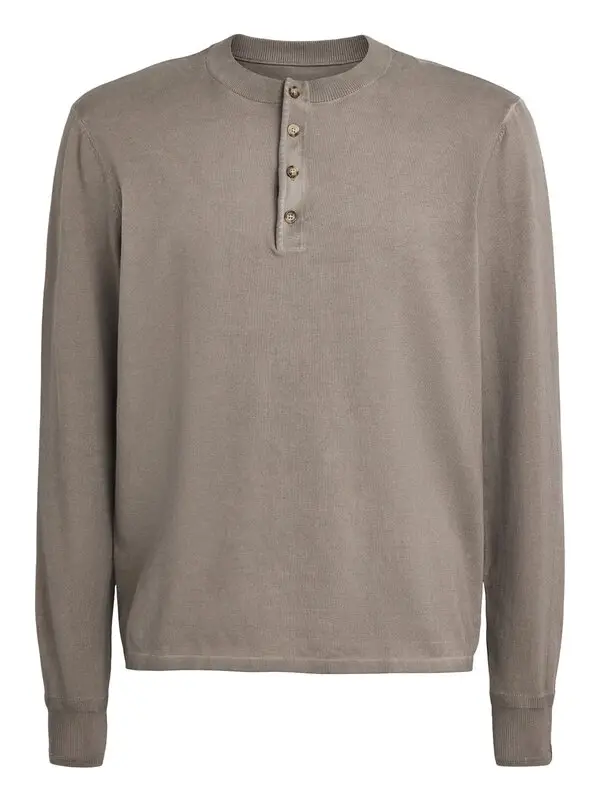 Rag & Bone Supima Cotton Henley T-shirt - Grey