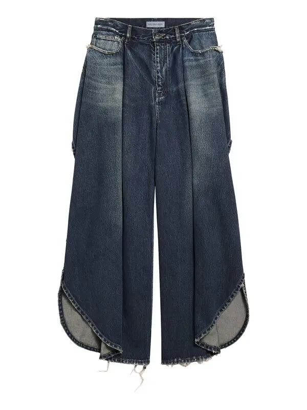 Balenciaga Oversized Distressed Jeans - Blue