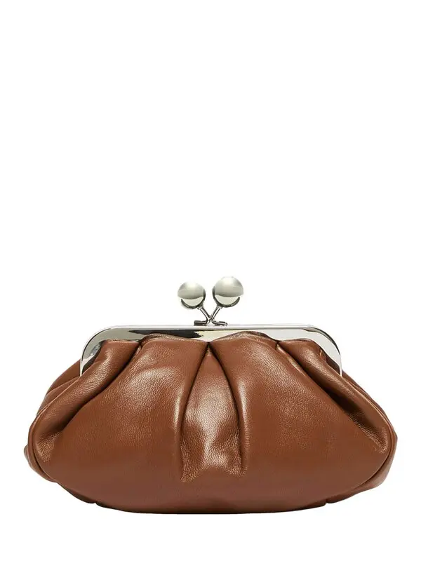 Max Mara Small Leather Pasticcino Clutch Bag - Brown
