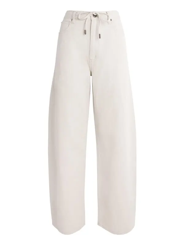 FRAME Drawstring Off-duty Straight Jeans - Ivory