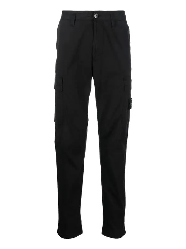 Stone Island Logo-patch Cargo Pants - Black