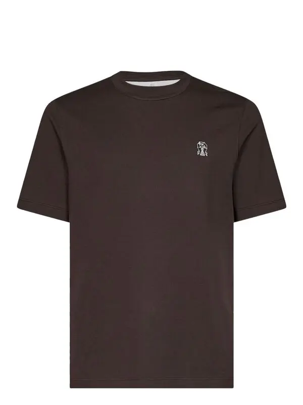 Brunello Cucinelli Logo Cotton T-shirt - Multicolor