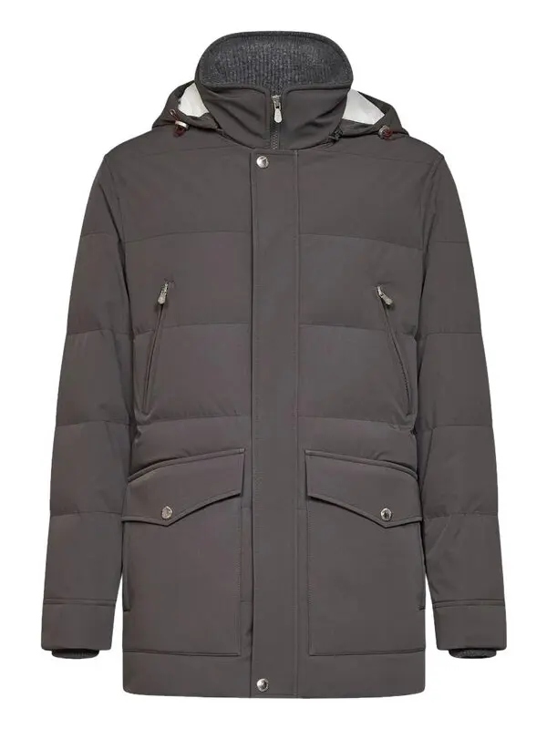 Brunello Cucinelli Hooded Down Jacket - Multicolor