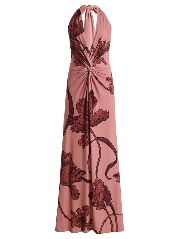ANDRES OTALORA Pura Maxi Halter Neck Dress - Pink