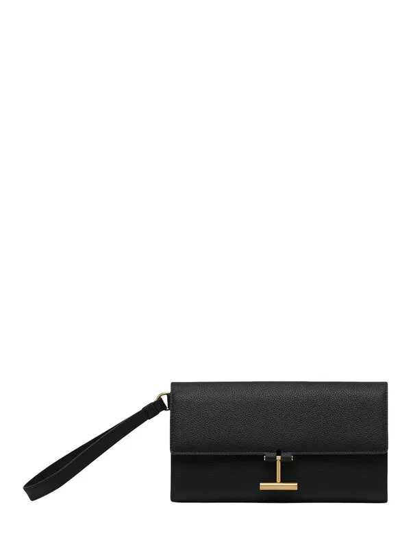 TOM FORD Leather Tara Wrist Pouch - Black