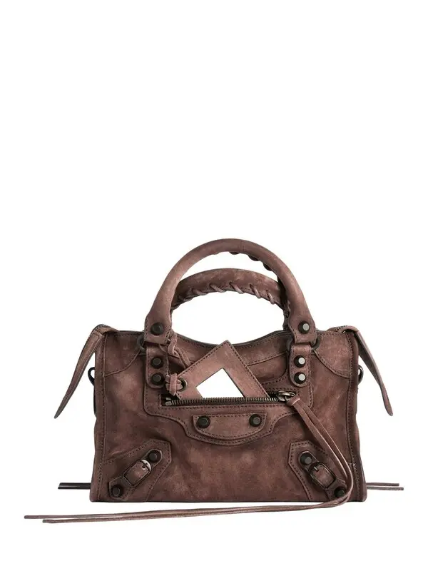 Balenciaga Mini Suede Le City Top-handle Bag - Brown