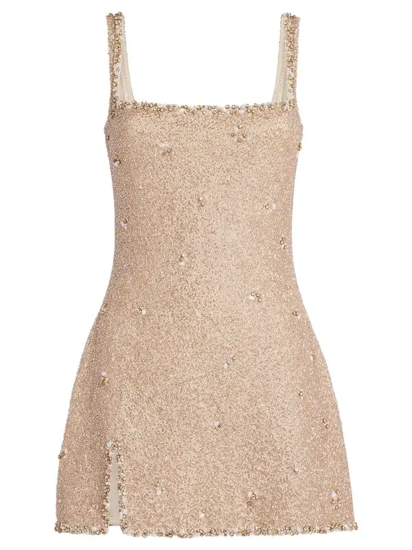 CLIO PEPPIATT Embellished Athena Mini Dress - Gold