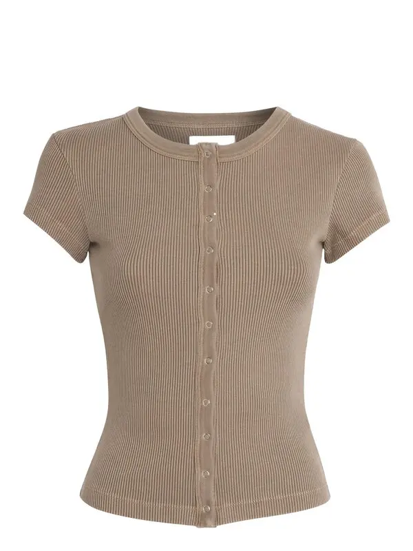 Citizens Of Humanity Short-sleeve Tabby Cardigan - Brown