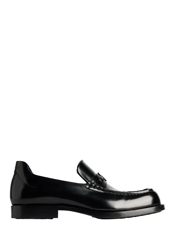Balenciaga Patent Leather Loafers With Detachable B Hardware - Black