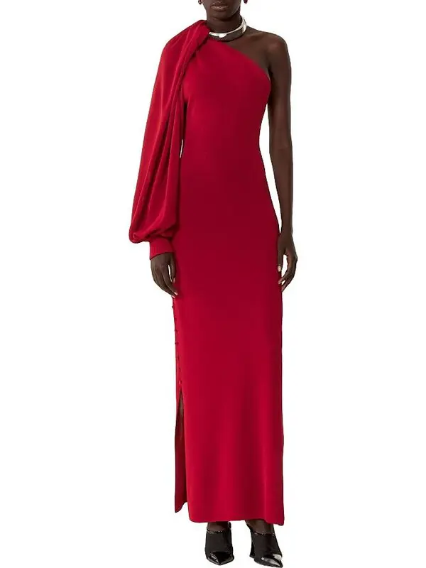 LANVIN Asymmetrical Choker Dress In Viscose - Red