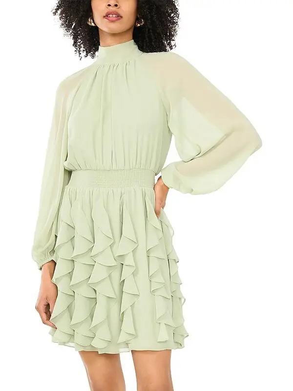 1.State Corkscrew Long Sleeve Mini Dress - Reseda